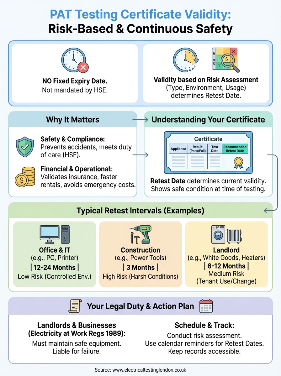 PAT Testing Certificate Validity: UK Guidance & Retesting | Electrical ...