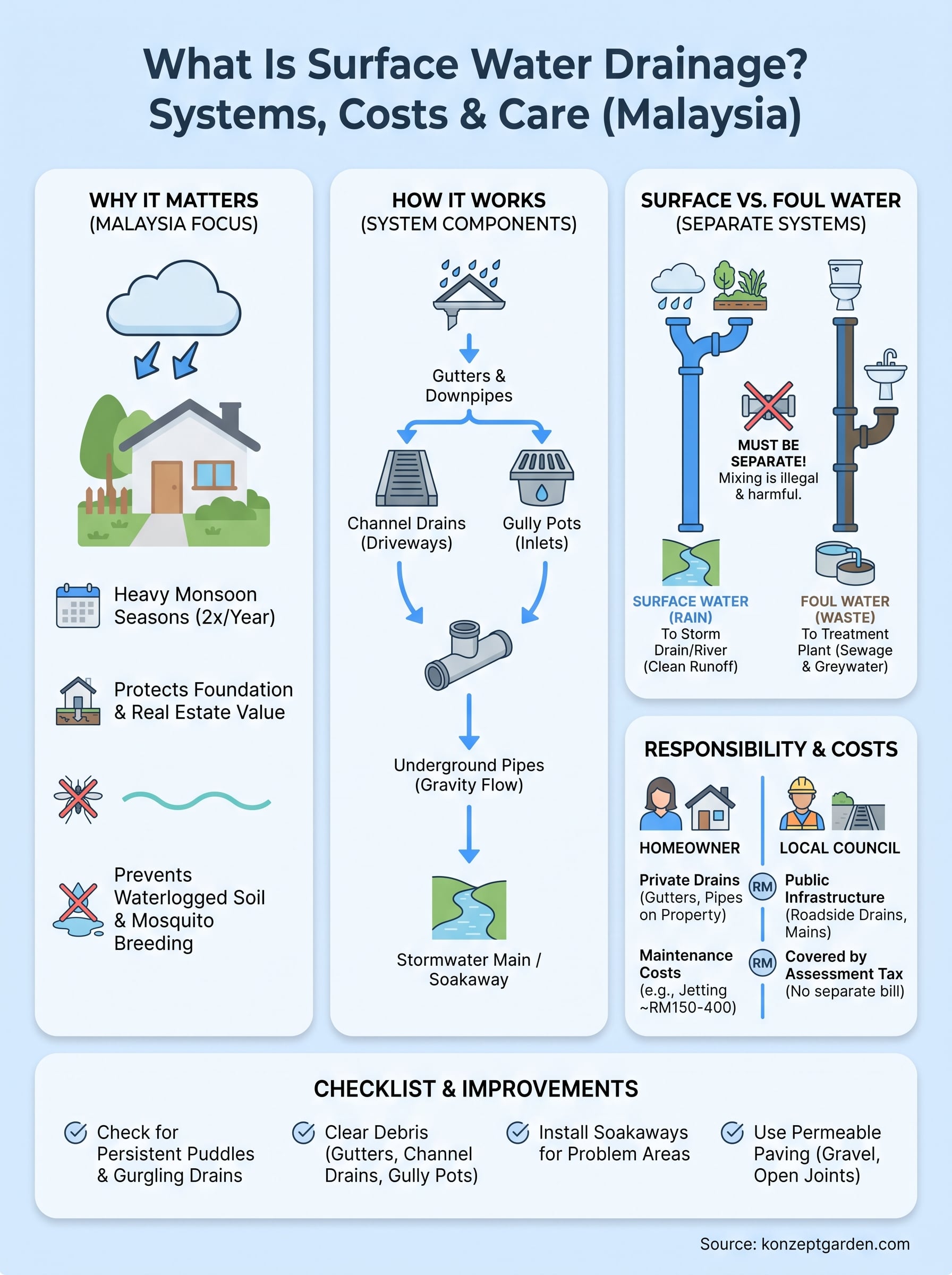 What Is Surface Water Drainage? Systems, Costs & Care | Konzept Garden