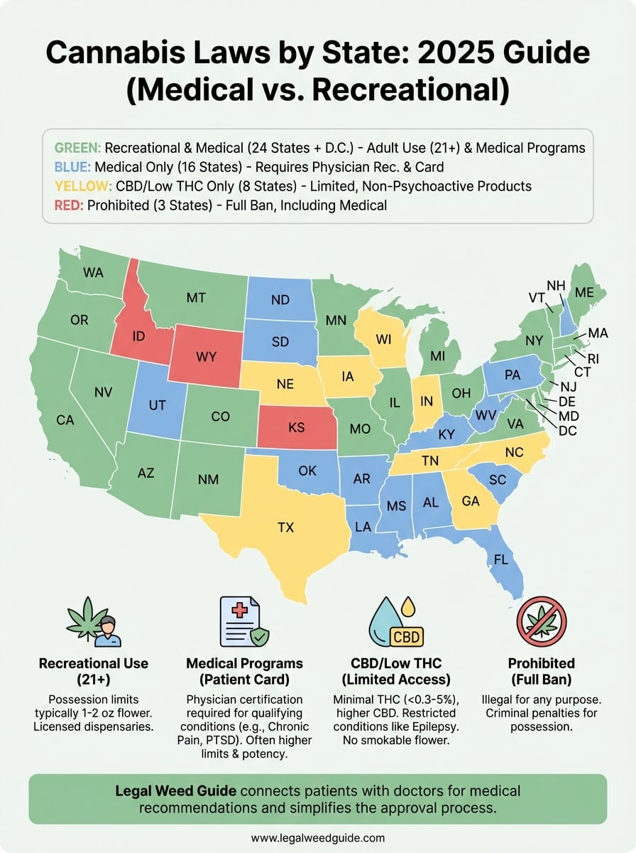 Cannabis Laws by State: Medical and Recreational Breakdown - Legal Weed ...