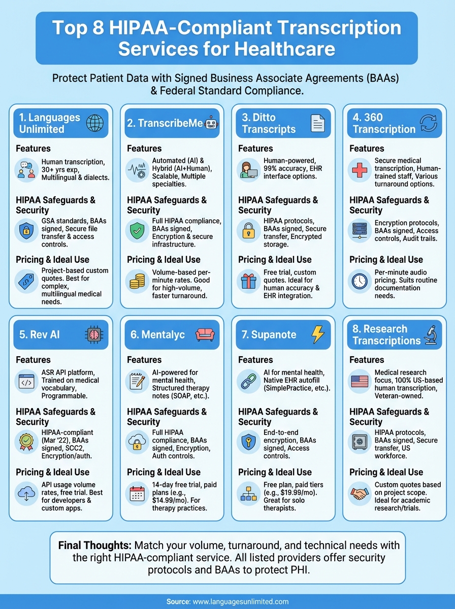 Top 8 HIPAA-Compliant Transcription Services for Healthcare - Language ...