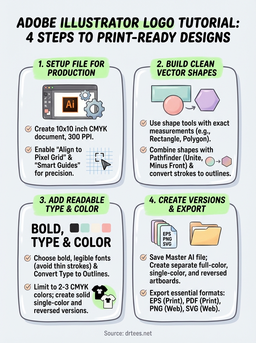 Adobe Illustrator Logo Tutorial: Step-By-Step For Beginners | Dr Tee's ...