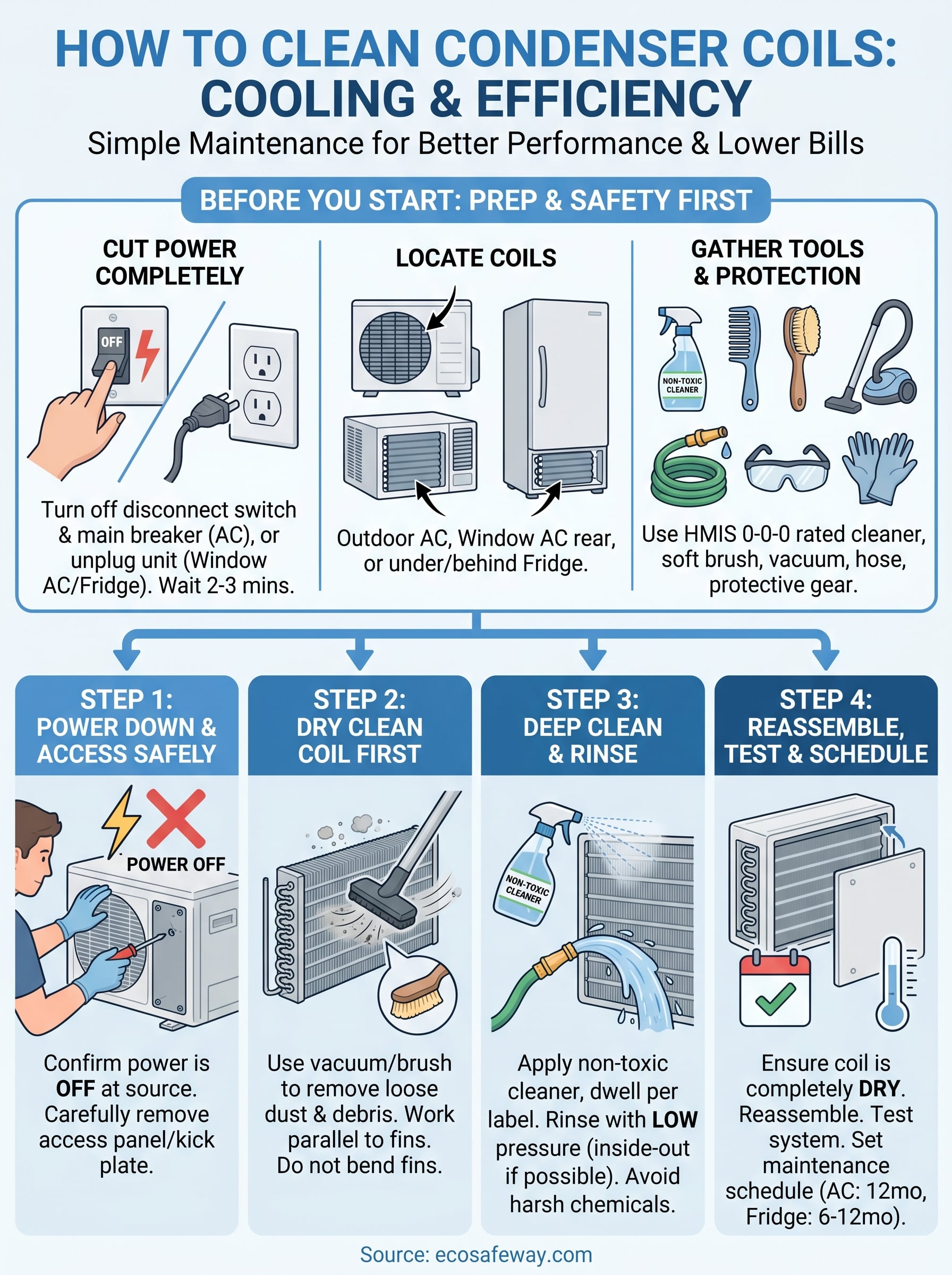 How To Clean Condenser Coils For Cooling And Efficiency – Eco Safeway